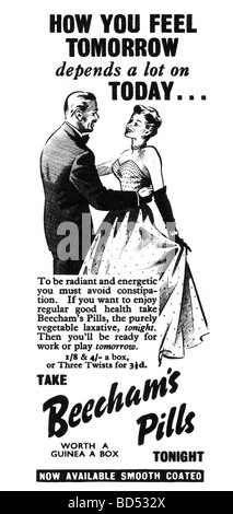 1950s magazine advertisement for Beecham's Powders Stock Photo - Alamy