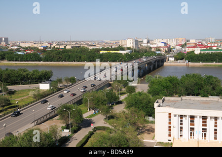 general view of the city of Atyrau in Western Kazakhstan showing new ...