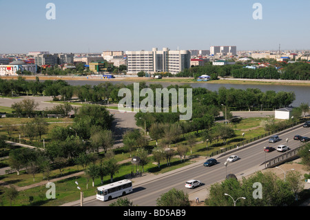 general view of the city of Atyrau in Western Kazakhstan showing new ...