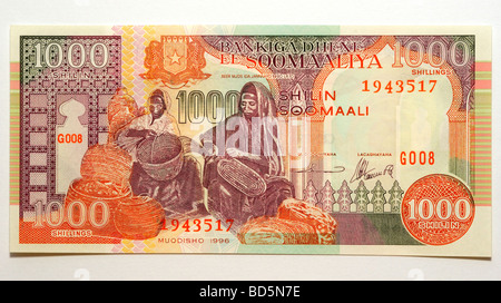 Somalia One Thousand 1,000 Shilling Bank Note Stock Photo - Alamy