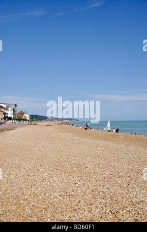 Hythe beach and promenade, Hythe, Kent, England, United Kingdom Stock ...