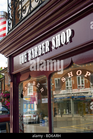 Mens barber barbers shop hairdressers Ludlow Shropshire England UK ...