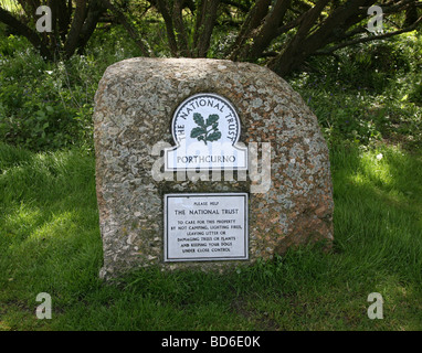 National Trust sign at Porthcurno, Cornwall, England, UK Stock Photo ...