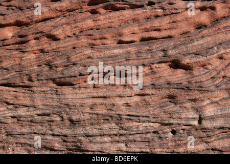 Rock Strata In Bunter Sandstone, Hilbre Island, Wirral, Merseyside, UK ...
