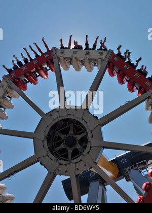 People on Psyclone pendulum high up in the air Canada's Wonderland ...