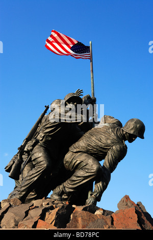 The United States Marine Corps War Memorial depicting the flag raising ...