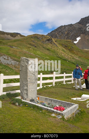 Shackleton's grave, Grytviken, South Georgia, South Atlantic Stock ...