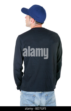 Young man from back, isolated on white Stock Photo - Alamy