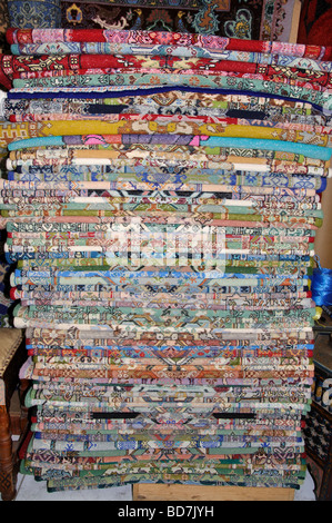 Pile of Moroccan rugs in carpet store, Medina, Tangier, Tangier-Tétouan ...