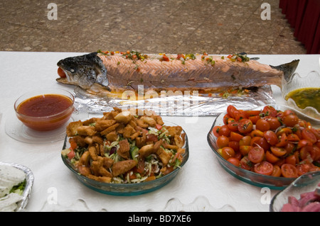 The traditional Dairy meal of Shavuot or Shavuos Stock Photo - Alamy