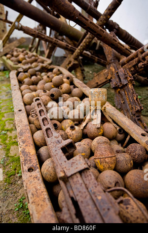 American mortar shells and munitions gathered from villages in northern ...
