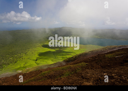 View of Mount Garet over Lake Letas Gaua Island Vanuatu Stock Photo - Alamy