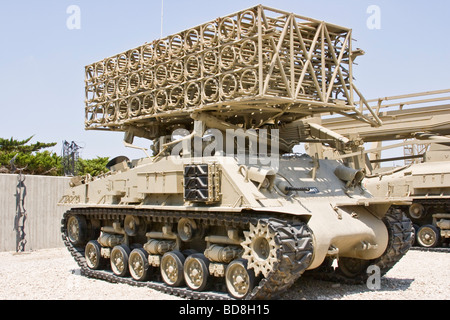 Sherman multiple rocket launcher tank at the Israeli Armored Corps ...