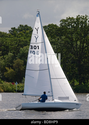 YEOMAN SAILING BOATS TAKING PART IN RACE AT WROXHAM REGATTA NORFOLK ...