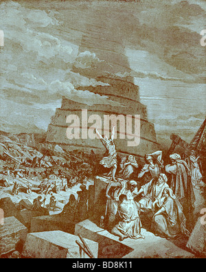 The Confusion of Tongues, (Tower of Babel). The people, distraught in ...