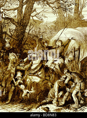 Medieval Robber Knights attacking a Merchant Caravan during the 12th ...