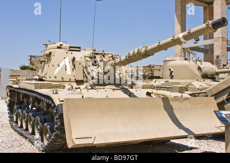 M60 tank with M9 dozer at the Israeli Armored Corps Museum at Latrun ...