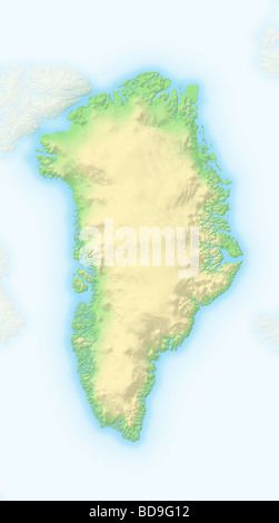Denmark, shaded relief map Stock Photo - Alamy