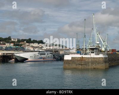 Condor Express catamaran ferry in Guernsey, Channel Islands Stock Photo ...