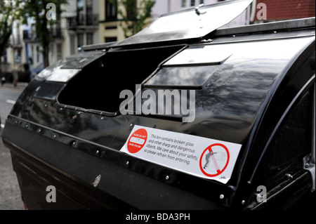 Signs on communal bins in Brighton warning people not to climb in UK ...