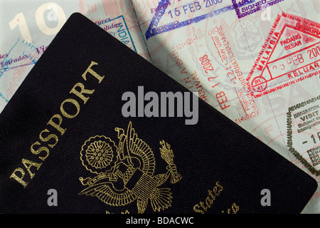 Immigration entry stamps for the United States of America ( USA ) on a ...