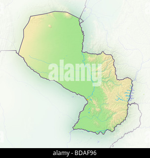 Topographic map of Paraguay Stock Photo - Alamy