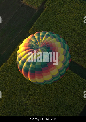 hot air balloon from above the oriental dream landscape of Cappadocia ...