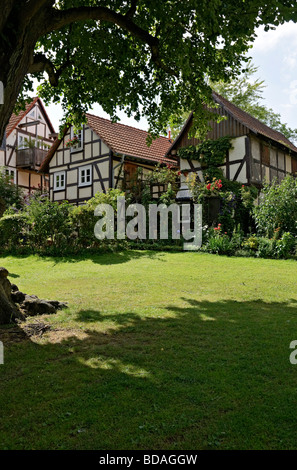 Backs of half-timbered houses, Korbach, Hesse Stock Photo - Alamy