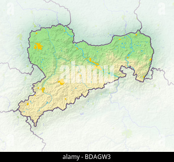 Map of Saxony Stock Photo - Alamy