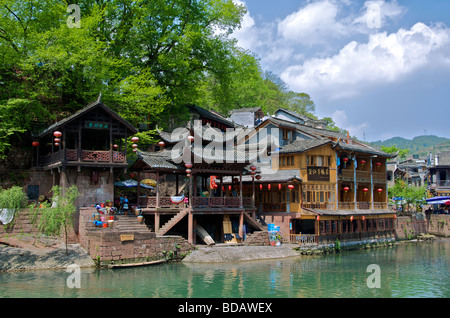 Riverside, old town of Fenghuang, Hunan Province, China, Asia Stock ...