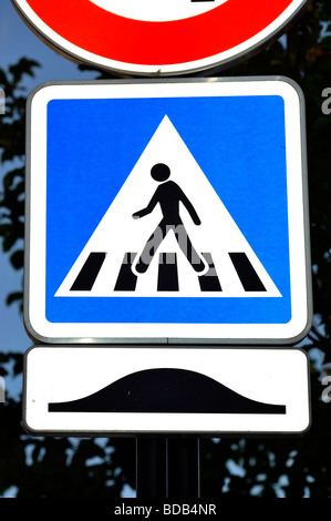 Modern bright pedestrian crosswalk. Urbanism and road safety concept ...