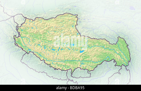 Relief map of China with shaded relief Stock Photo - Alamy
