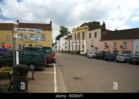 The ancient Market Square in Axbridge, Somerset, England, UK Stock ...
