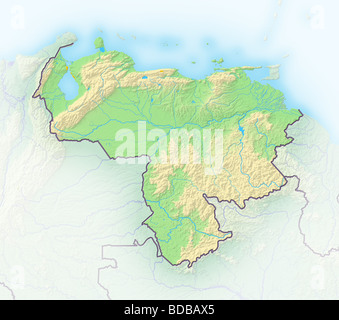 Relief map of Venezuela with shaded relief Stock Photo - Alamy