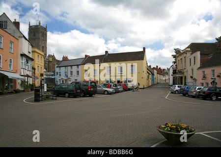 The ancient Market Square in Axbridge, Somerset, England, UK Stock ...
