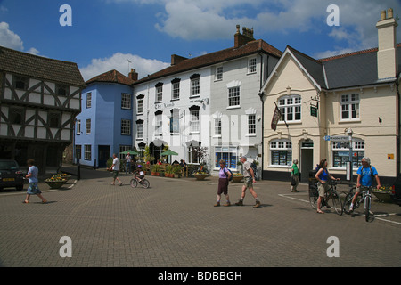 The ancient Market Square in Axbridge, Somerset, England, UK Stock ...
