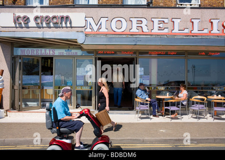 The exterior of Morelli's Ice Cream Parlour on the promenade at ...