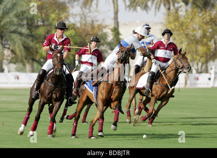 Dubai, United Arab Emirates, polo players and men in national dress ...
