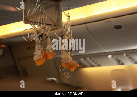 Oxygen Masks, Airplane Interior Stock Photo - Alamy