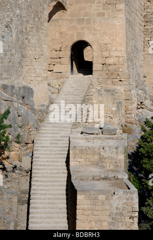 The entrance to Acropolis of Lindos. Greece, Europe Stock Photo - Alamy