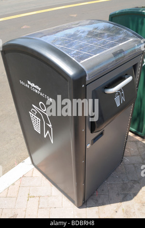BigBelly solar powered trash compactor solar charged battery compacts ...