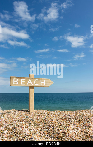 Blue skies over the beach at Shingle Street in Suffolk, UK Stock Photo ...