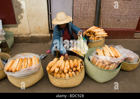 french bread vendor in Antisirabe Madagascar Stock Photo - Alamy