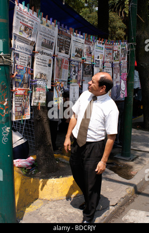 Spanish language newspapers tabloids and magazines at a newsstand in ...