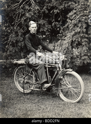 An indian young man riding a motorcycle near a paddy field Stock Photo ...
