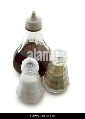 Salt shaker, pepper pot and vinegar pitcher Stock Photo - Alamy