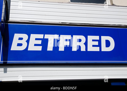 Betfred bookies sign logo Stock Photo - Alamy