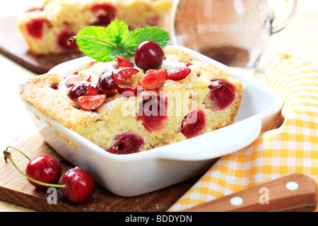 Cherry sponge cake Stock Photo - Alamy