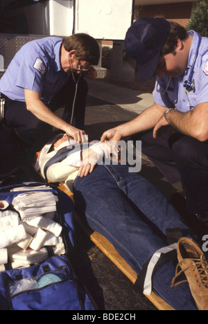 Training in emergency care on a newborn dummy: intubation Stock Photo ...