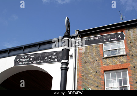 Signs in St Albans town centre, UK Stock Photo - Alamy